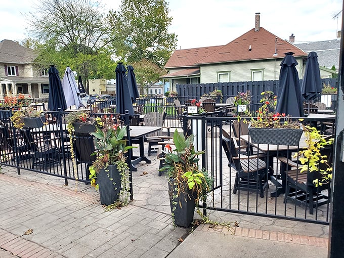 The outdoor patio—where summer evenings stretch into memory and every meal feels like a special occasion, even on a Tuesday.