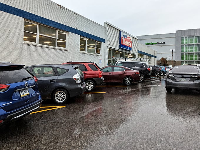 Even on rainy days, the packed parking lot tells the story—this isn't just shopping, it's a Pittsburgh institution worth braving the weather for.