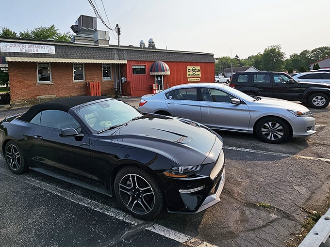 The parking lot tells the real story – from luxury convertibles to everyday sedans, Circle Restaurant's appeal crosses all demographic lines.