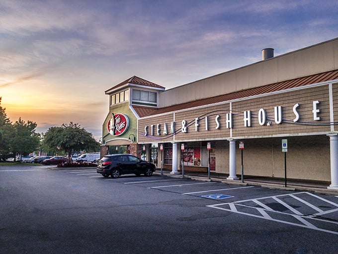 As the sun sets, Two Rivers takes on a magical quality. The golden hour transforms this humble restaurant into a beacon for hungry travelers.