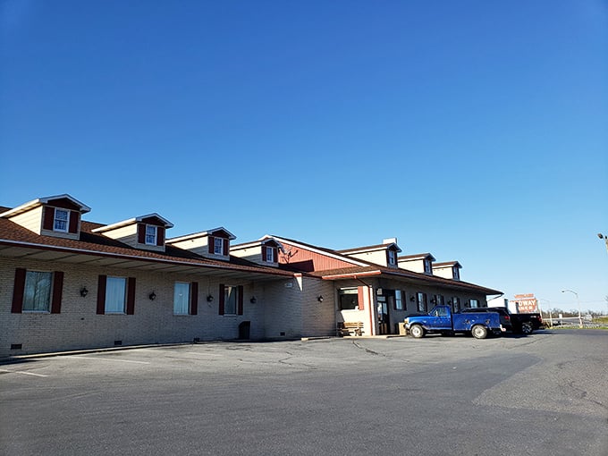 Plenty of parking means the hardest decision is choosing what to order, not where to park.