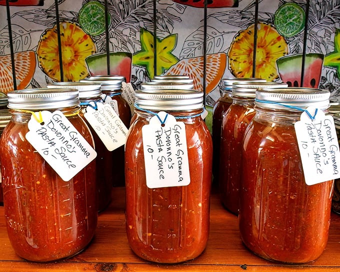 Homemade pasta sauce in mason jars – because someone's nonna clearly has too much time and tomatoes on her hands.