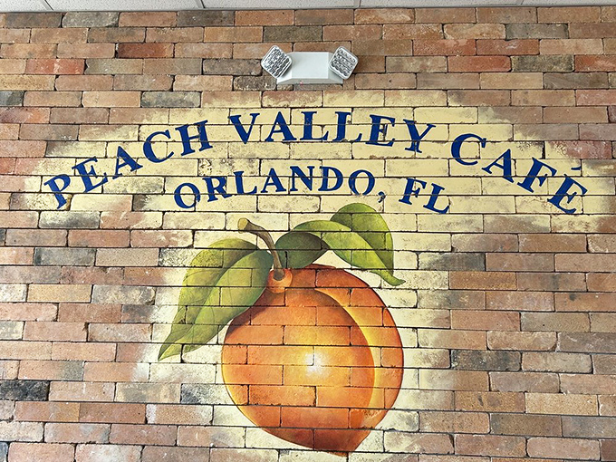 The charming peach mural reminds you that you're in good hands – a local establishment that takes pride in its namesake and its neighborhood reputation.