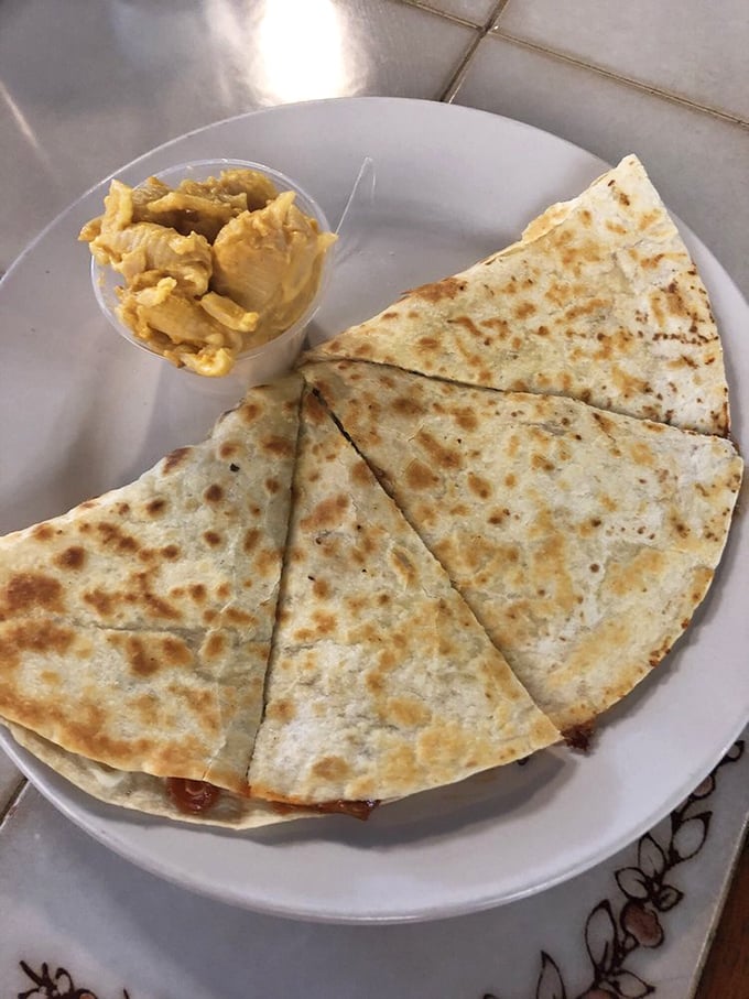 The quesadilla – proof that good ideas travel well across borders, especially when they involve melted cheese and perfectly seasoned meat.