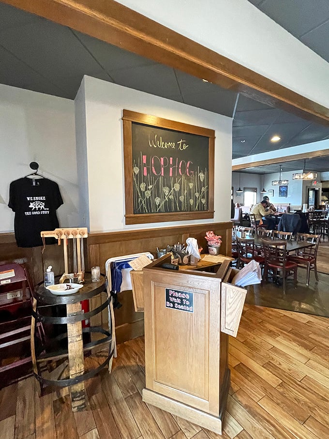 "Welcome to Hop Hog" indeed—where the host stand feels less like a checkpoint and more like the gateway to your new favorite place.