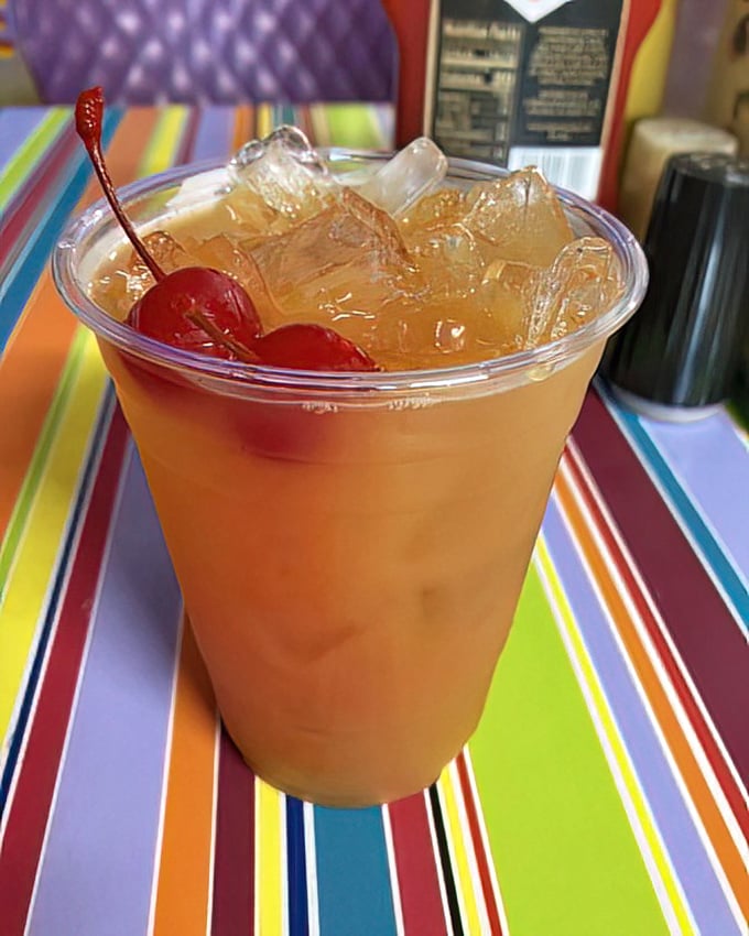 A sweet tea that's practically mandatory in Florida – amber liquid sunshine topped with cherries that's worth the brain freeze risk.