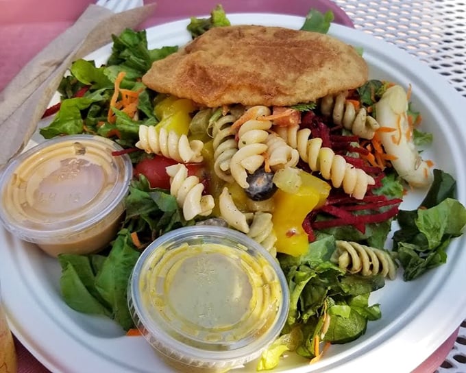 This isn't just a salad—it's a celebration on a plate. Those dressing containers hold the secret weapons that transform simple greens into memorable meals.