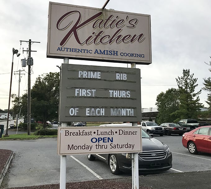 The sign promises Prime Rib on the first Thursday of each month – a date worth marking on your calendar with permanent ink and possibly a star sticker.