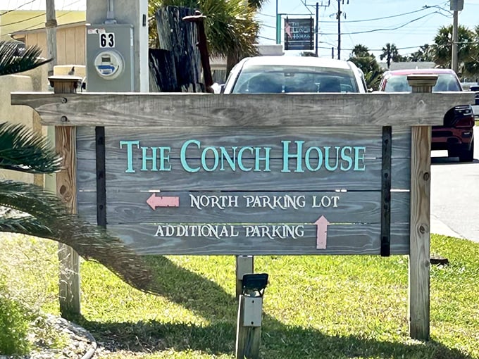 The sign points the way to seafood nirvana, and smart visitors know to follow it without hesitation—your stomach will thank you later.