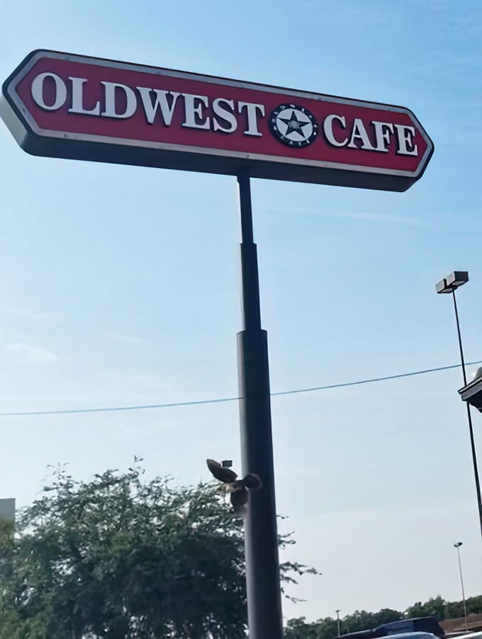 The sign promises Western hospitality in bold red letters – a promise the kitchen keeps with every plate that leaves the pass.