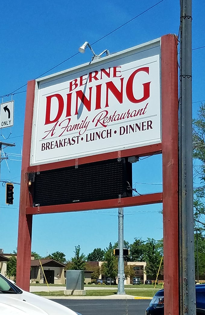 The roadside sign proudly announces "A Family Restaurant"—three words that tell you everything about the values, portions, and prices you'll find inside.