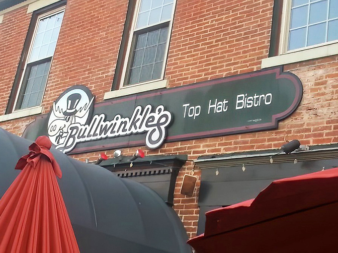 The iconic Bullwinkle's sign—a beacon of hope for the hungry that promises satisfaction is just steps away.