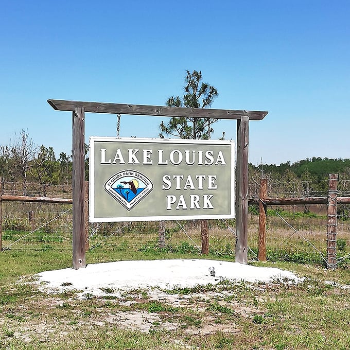 The park's entrance sign stands as a promise of what awaits beyond—4,372 acres of Florida as it was meant to be experienced.