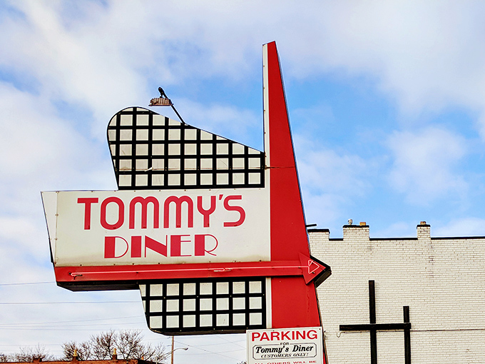 That arrow isn't just pointing to a diner—it's directing you toward the kind of breakfast experience that makes fast-food drive-thrus weep with inadequacy.