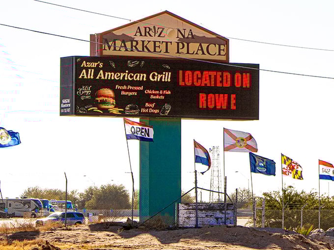 The beacon of bargains standing tall against the Arizona sky – promising treasures, tastes, and the thrill of the hunt to all who enter.
