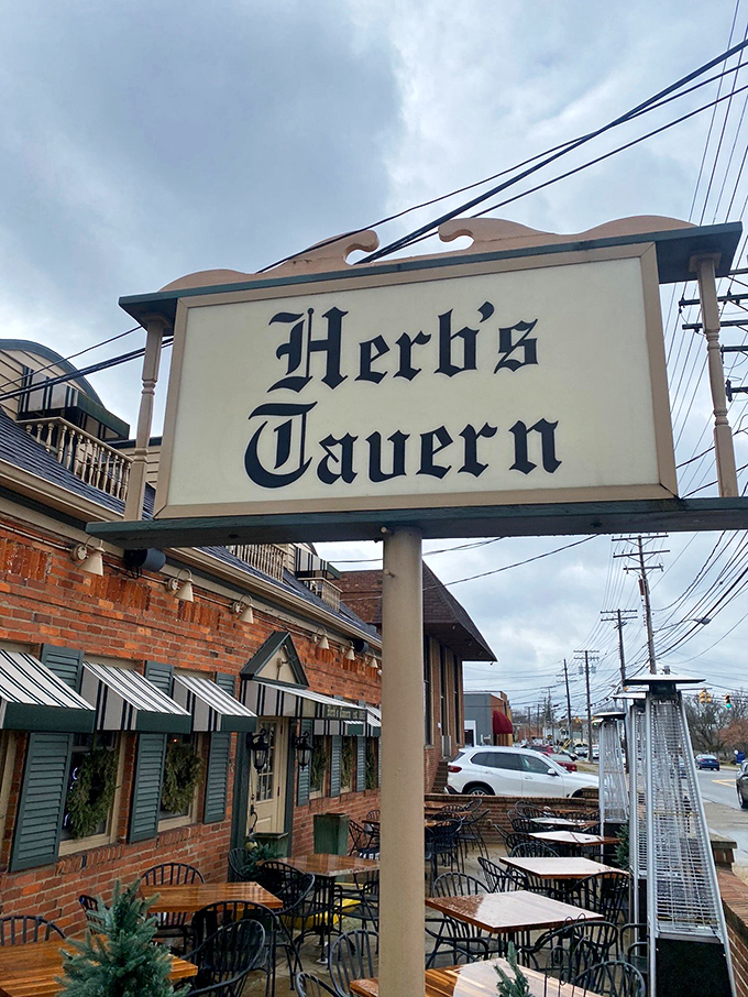The sign stands as a beacon for hungry travelers – like a lighthouse, but instead of avoiding rocks, you're heading straight for deliciousness.