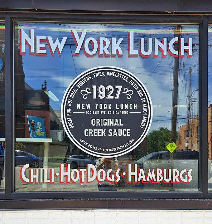 The window proudly announces its 1927 heritage—when most modern restaurant concepts were just a twinkle in a marketing executive's eye.