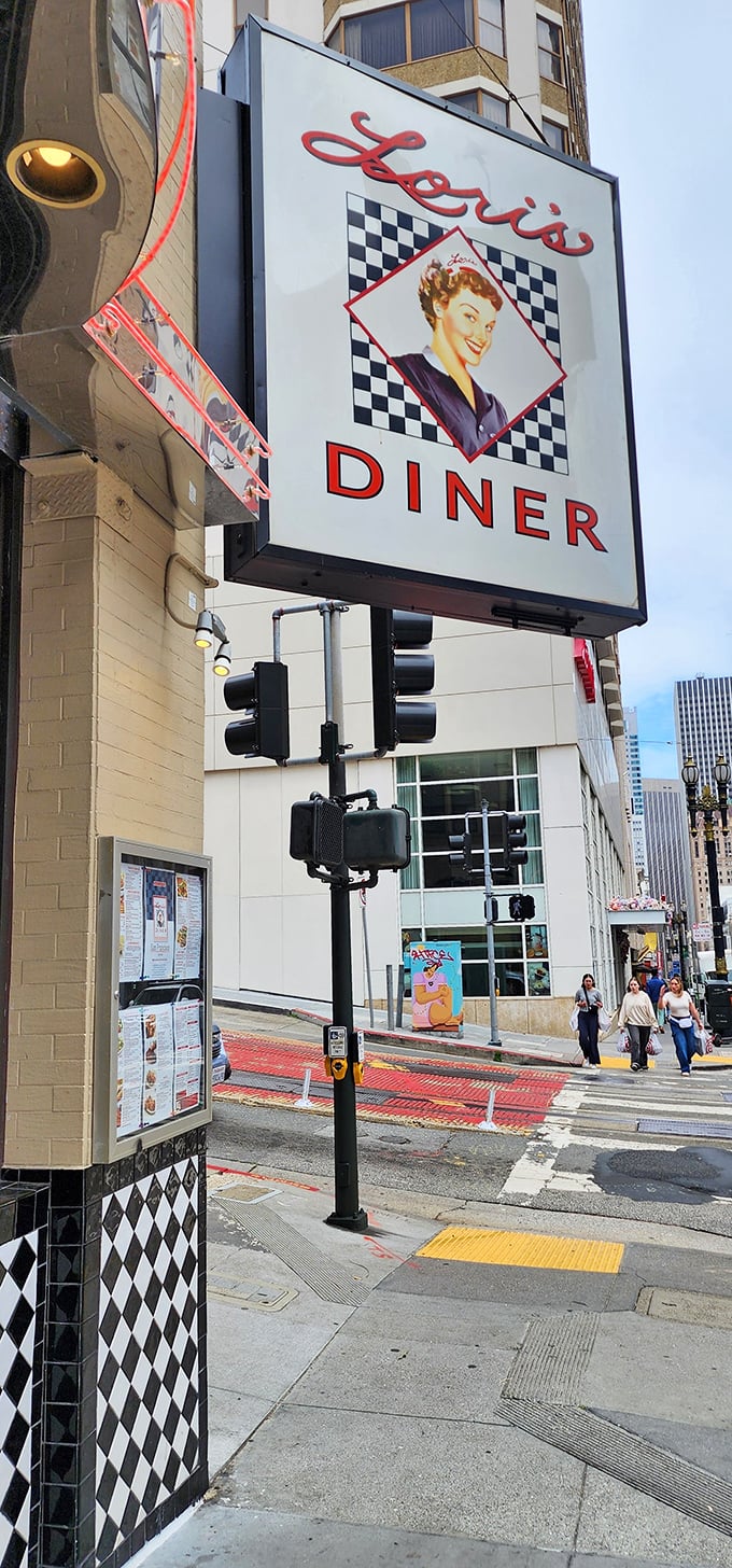 That iconic sign with its retro styling doesn't just mark a restaurant—it's a beacon for those seeking the comfort of simpler times and reliable French toast.