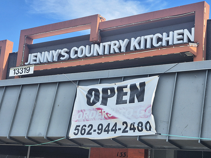 The sign that's guided hungry Whittier residents to breakfast bliss since 1972 – a beacon of hope for empty stomachs.