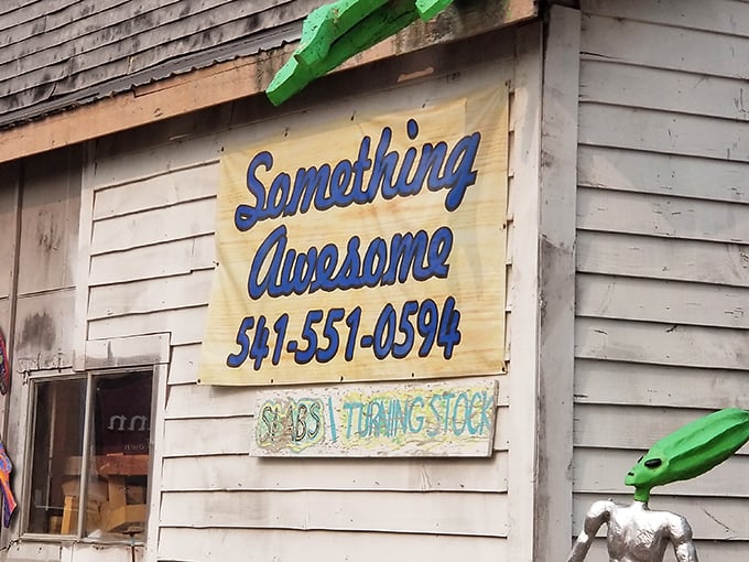 The sign says it all—Something Awesome awaits curious travelers willing to pull over for an unexpected dose of wonder.