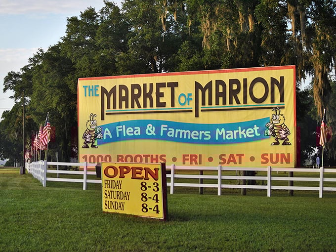 The marquee that launched a thousand road trips – promising 1000 booths of possibility and the thrill of the hunt.