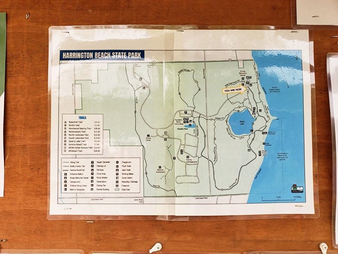 Maps never lie – Harrington Beach State Park packs impressive diversity into its 715 acres. Your next great adventure, conveniently illustrated.