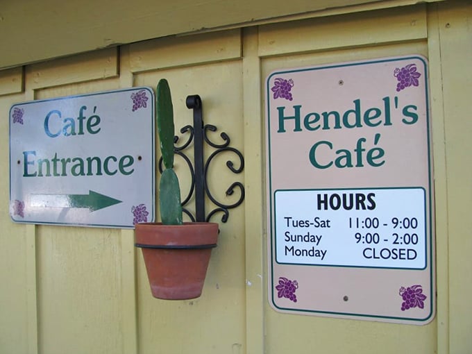 Even the entrance sign has personality—promising good things await inside during hours that respect both your appetite and the staff's need for Mondays off.