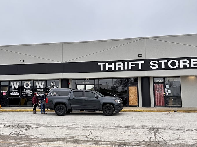 The storefront welcomes bargain hunters with its "WOW" promise—three letters that perfectly capture your reaction when you find that perfect something for next to nothing.