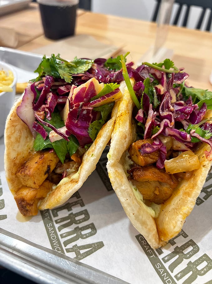 Not your average tacos – these handhelds showcase Terra's willingness to color outside the lines of traditional sandwich boundaries.