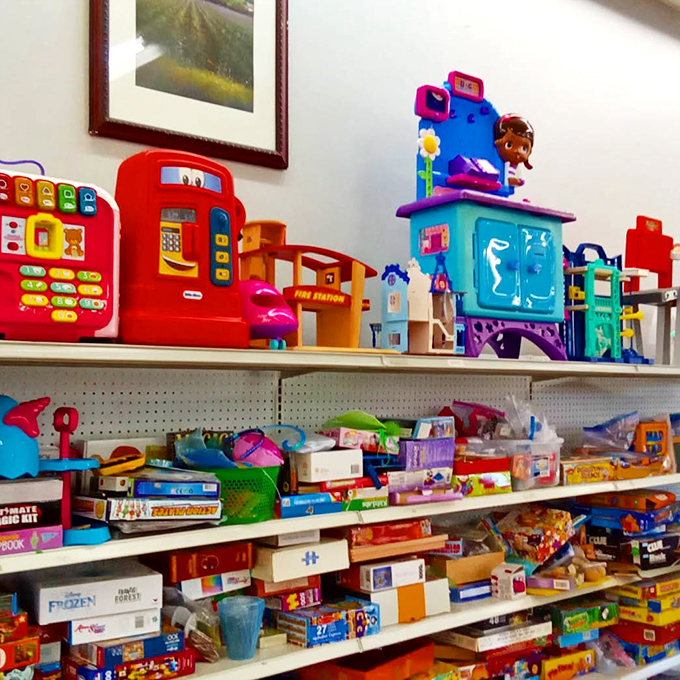 Toy story indeed—plastic fantastics from every era line these shelves. Childhood joy doesn't expire, it just waits patiently for rediscovery.