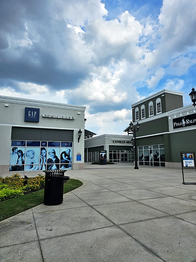 Gap Kids neighbors Polo Ralph Lauren in this corner of the outlets—proof that good taste starts young and never goes out of style.