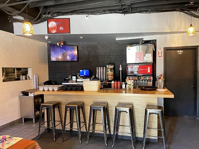 The counter service area—simple, efficient, and focused on what matters. No distractions from the serious business of barbecue happening behind the scenes.
