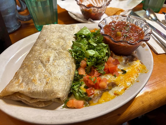 The breakfast burrito – where Southwestern tradition meets morning hunger in a tortilla-wrapped package of pure satisfaction.