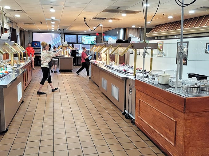 The buffet line—where dreams come true, diets go to die, and the phrase "I'll just have a little bit" becomes comedy gold.