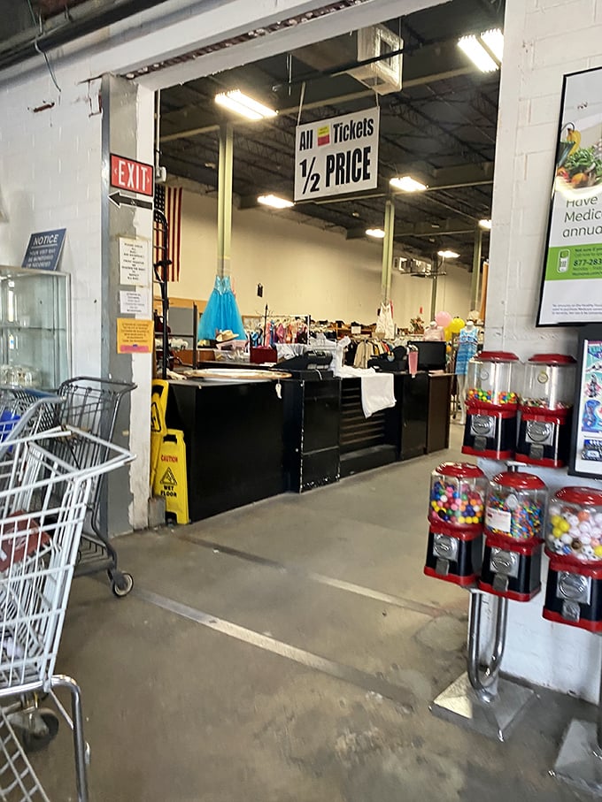 Half-price heaven awaits! The checkout area—where the thrill of the hunt culminates in the joy of seeing your total.