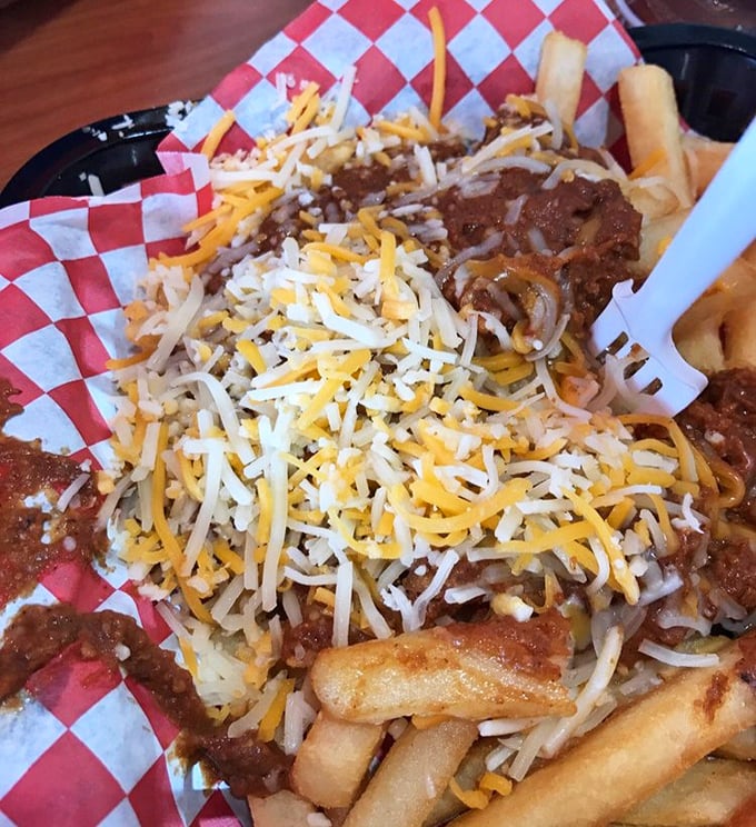 Chili cheese fries that require both a fork and a moment of silent appreciation—a beautiful mess worth every napkin.