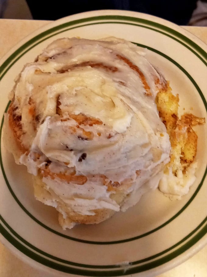 The cinnamon roll at Bud's isn't just breakfast—it's an architectural marvel of swirled dough and icing that demands to be photographed before devoured.