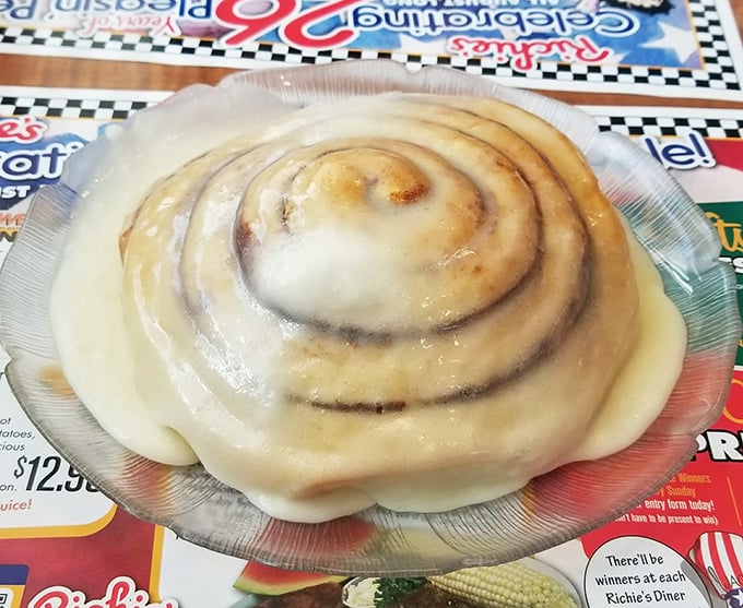 The cinnamon roll – a spiral of sweet, buttery perfection that makes you wonder if sharing really is caring after all.