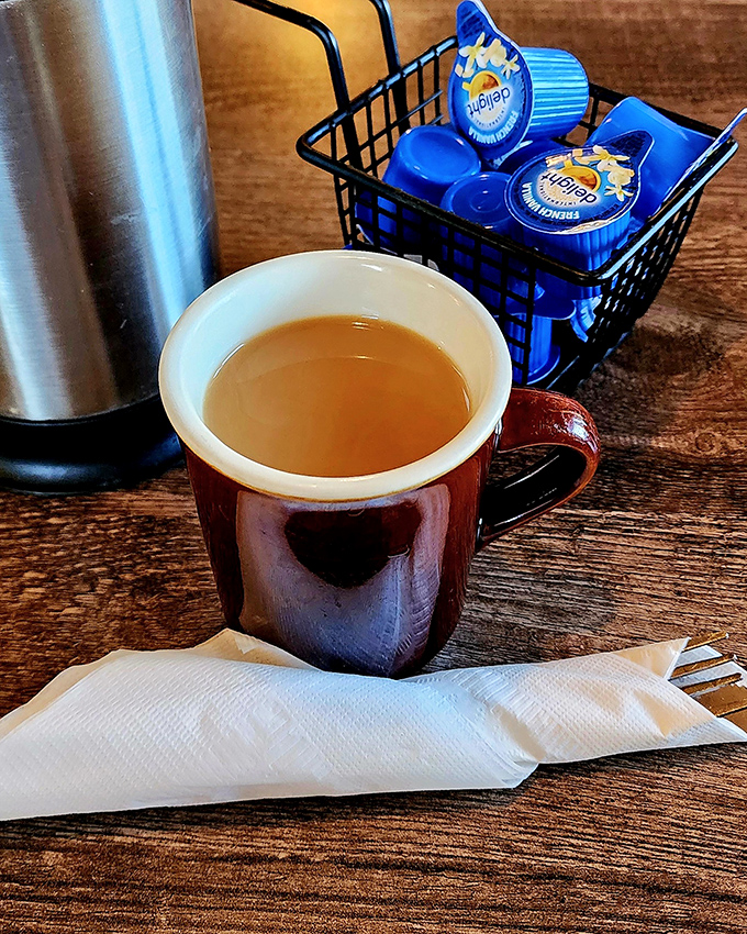 That first cup of diner coffee—strong, honest, and served in a sturdy mug—the unofficial handshake that welcomes you to small-town Iowa.