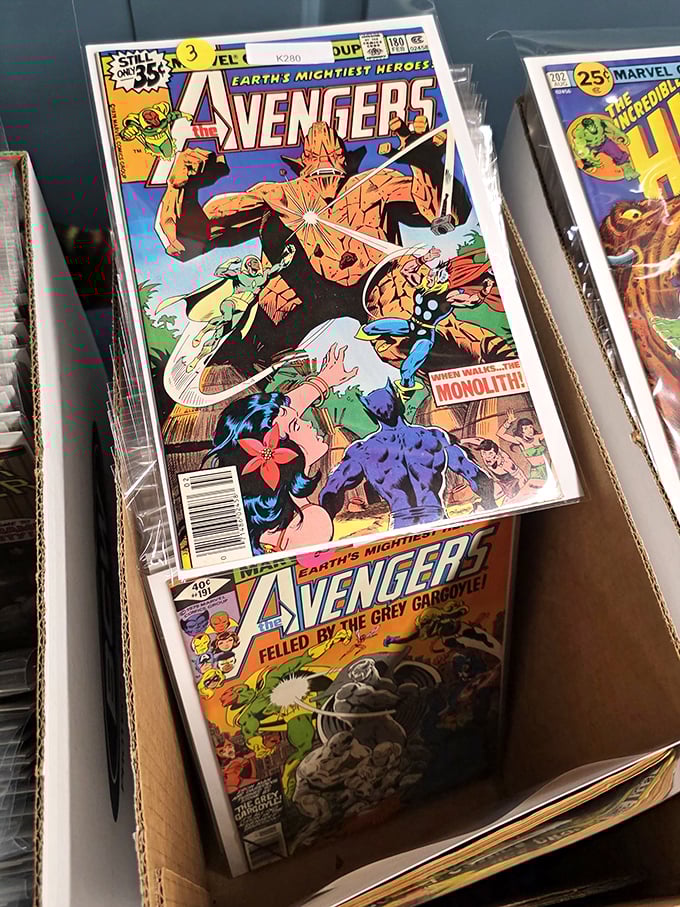 Comic book heroes frozen in time. These vintage Marvel treasures remind us that even superheroes were once just 25 cents away.