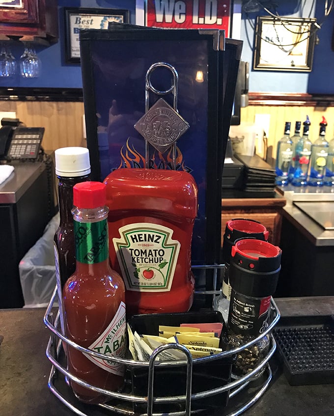 The condiment caddy – an unsung hero ensuring your burger experience can be customized to perfection with every squeeze and shake.