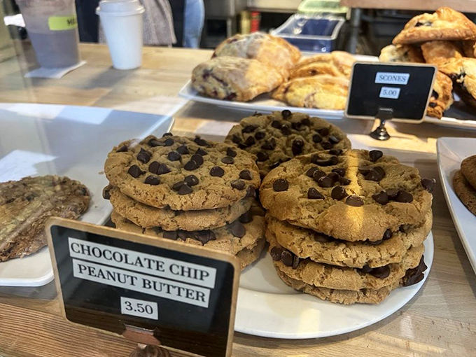 These chocolate chip peanut butter cookies aren't just dessert—they're discs of happiness that make waiting in line completely worthwhile.