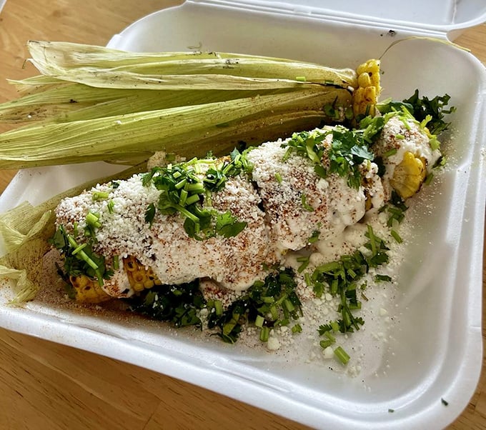 Mexican street corn gets the Bare Bones treatment—proof that their culinary skills extend beyond the smoker.