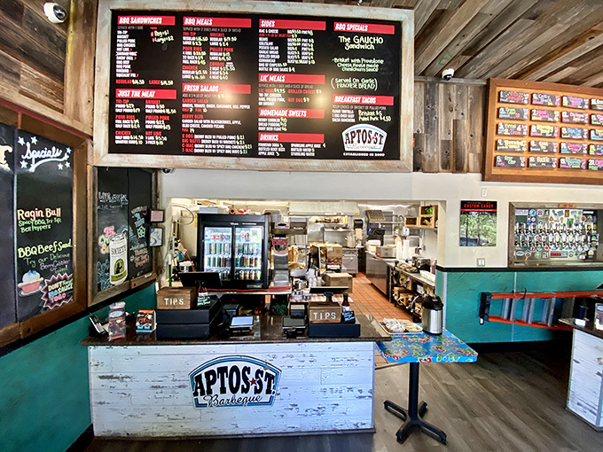 The ordering counter—that magical threshold where dreams of perfectly smoked meat begin their journey to becoming delicious reality.