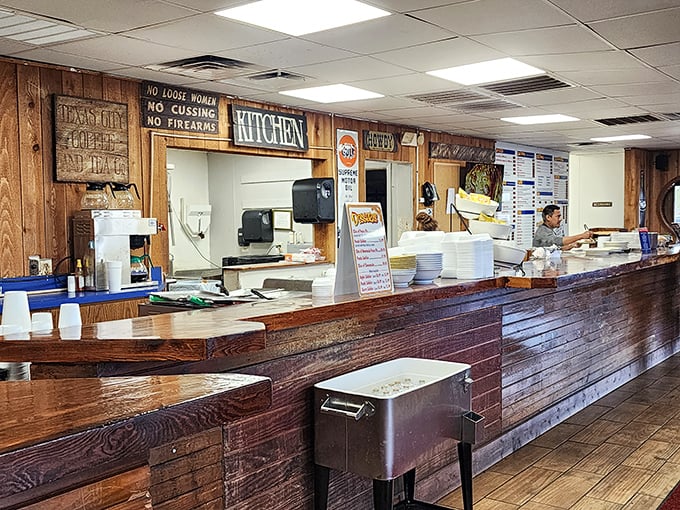 Where the magic happens—a counter that separates anticipation from satisfaction. The gateway to smoked meat paradise.