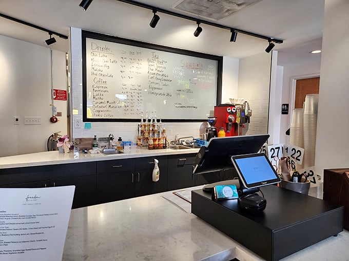 The counter where magic happens – a clean, organized command center for creating food that feeds both body and soul.