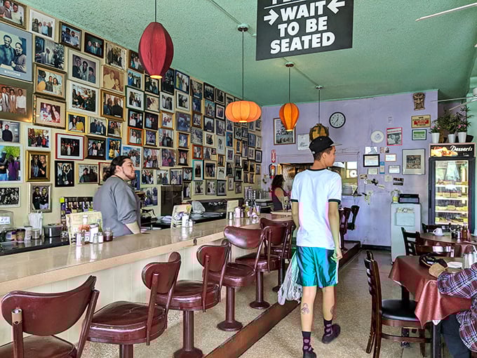 The counter seating offers front-row tickets to the Lois the Pie Queen show, where regulars and first-timers alike become part of the family.