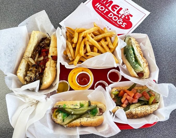The full spread at Mel's is like a family reunion where everyone actually gets along – diverse offerings united by quality and tradition.