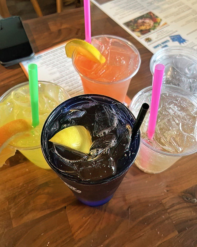 Colorful drinks that taste like vacation in a glass—the perfect companions to seafood feasts and stories that begin with "Remember that time at Woody's?"