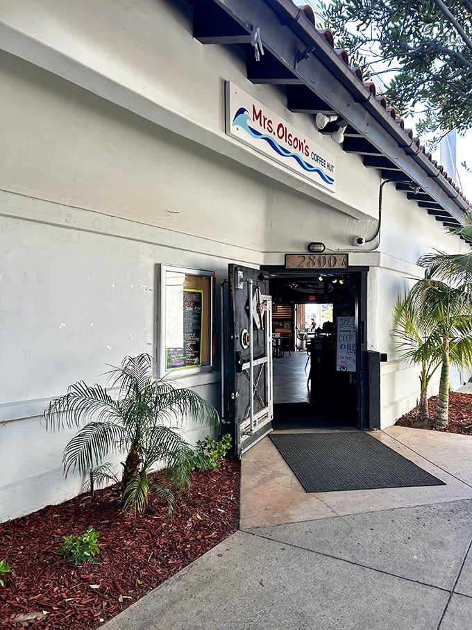 The entrance promises little but delivers everything – a humble doorway leading to one of Oxnard's most beloved breakfast institutions.